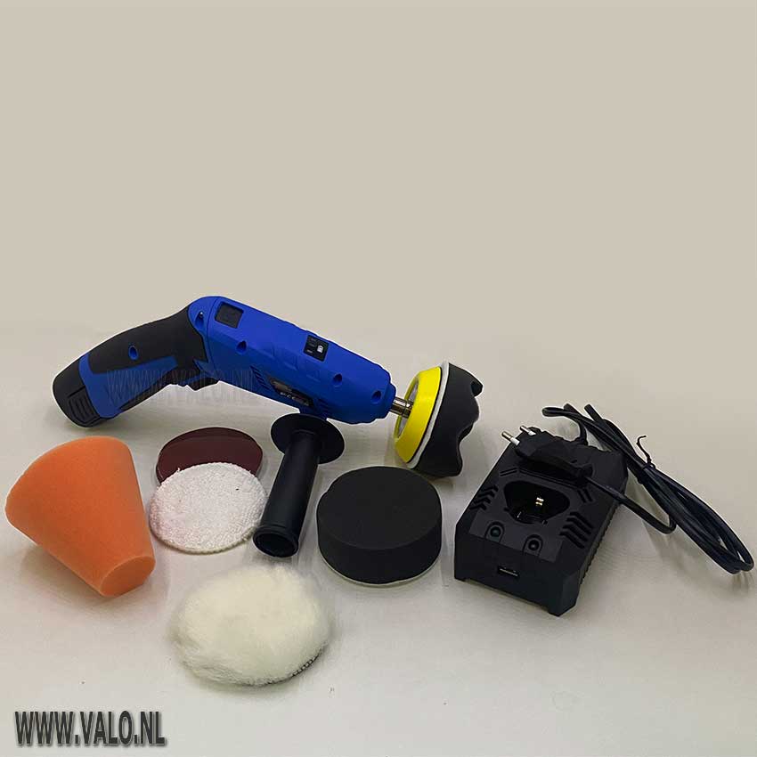 Polijstmachine mini op accu - complete set @ Valo Trading Ridderkerk
