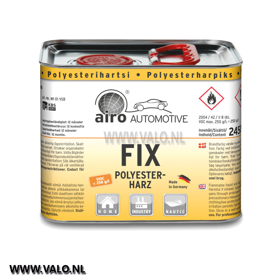 Fix polyester hars Airo voor de reparatie van auto carrosserieën of ...