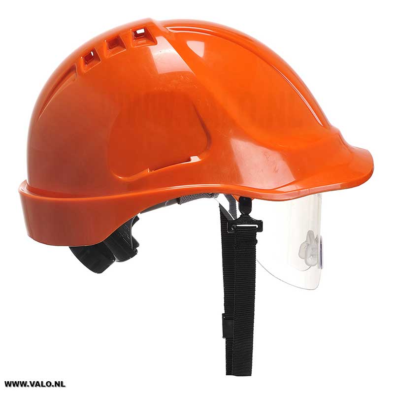 Veiligheidshelm met neerklapbaar vizier Portwest PW55 @- Valo Trading ...