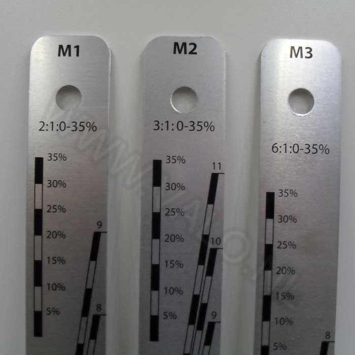 Maatlat aluminium voor het mengen van 2K lakken @ Valo Trading Ridderkerk